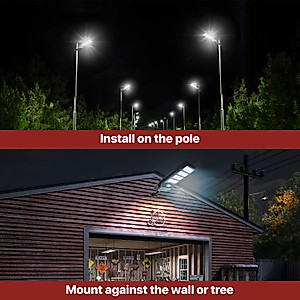 Kifflux Solar Street Lights Outdoor - 800W Solar Street Light Dusk to Dawn, Solar Parking Lot Lights Commercial, IP67 Waterproof Solar Powered LED Flood Security Lights with Motion Sensor for Yard