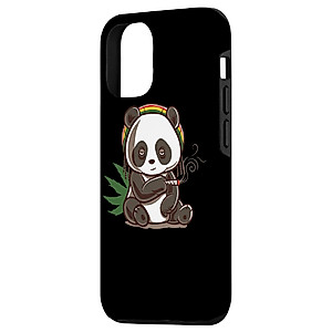 iPhone 14 Pro Weed Smoking Panda Marijuana Cannabis Stoner THC CBD 420 Case