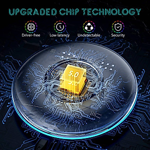 BNING Mouse Mover Device, RGB Breathing Light Mouse Jiggler Undetectable Mouse Shaker Simulator for Computer Laptop Awakening, Include USB C to USB Adapter & Charger (Black Magic Wheel)