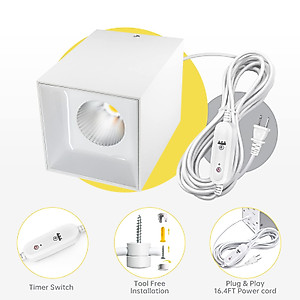 Bstrip Hanging Grow Light, 3000K Full Spectrum Hanging Grow Lights for Indoor Plants, 30W Plant Light Bulbs with 16.4FT Power Cord, Plant Light for Indoor Plant with Timer for Garden, Greenhouse