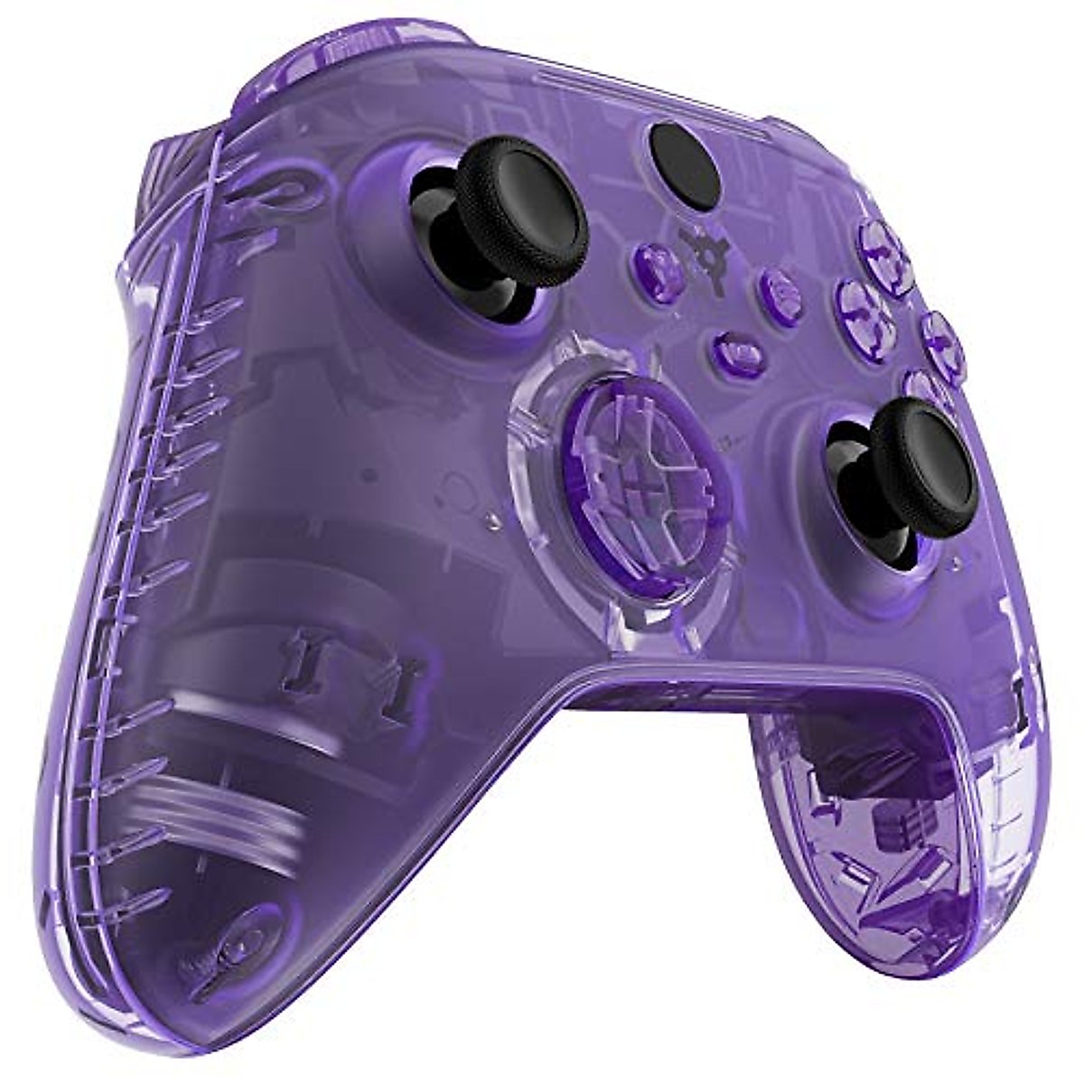 eXtremeRate Clear Atomic Purple Controller Full Set Housing Shell Case w/Buttons for Xbox Series X/S, Custom Replacement Side Rails Front Back Plate Cover for Xbox Series S & Xbox Series X Controller
