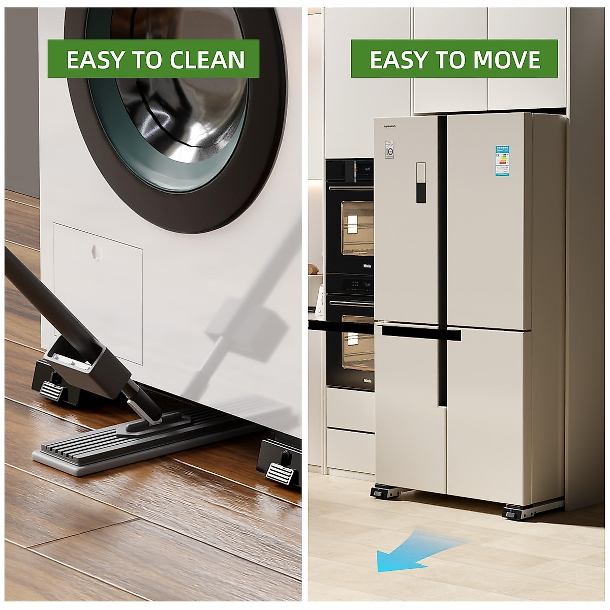 Heavy Duty Appliance Rollers,EWX Fourth Generation Extendable Appliance Rollers Adjustable Base For Washer and Dryer, Easily Move Washing Machine, Furniture,Refrigerators,Wine cooler