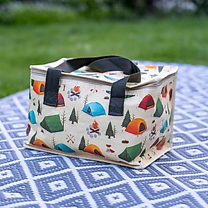 Generic Camping Plates and Bowls Set – 21Pcs Wheat Straw Dinner Set with Dinner Plates, Bowls, Cups and Cutlery – Premium BBQ Set with Cute Colours and Matte Finish – Includes Insulated Bag