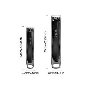 BEZOX Nail Clipper Set, Ergonomic Toenail Clippers with Non-Slip Design, Professional Fingernail Clipper for Men and Women with Nail File and Delicate Tin Case, 2 Pcs