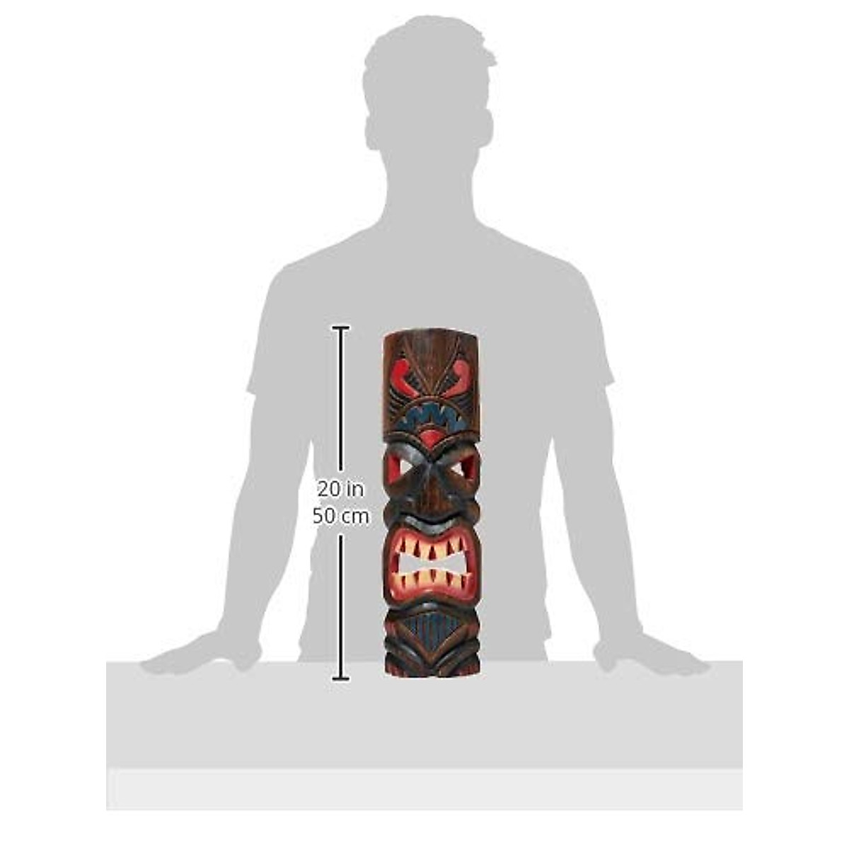 FOREVER BAMBOO Hawaiian Tiki Mask Classic Tahitian 20"