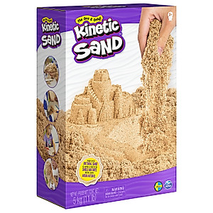 Kinetic Sand, 11lb (5kg) Natural Brown Bulk Play Sand for Arts and Crafts, Sandbox, Moldable Sensory Toys for Kids Ages 3 and up