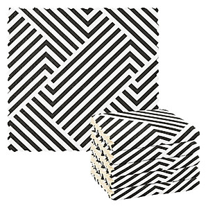 FRODOTGV Geometric Pattern by Stripes Microfiber Drying Towel Kitchen Decorative Kitchen Tea Towel Kitchen Terry Dish Cloths Kitchen Cotton Hand Towels