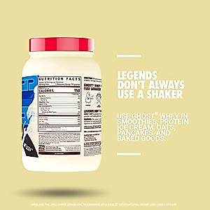 GHOST WHEY Protein Powder, Oreo - 2lb, 25g of Protein - Whey Protein Blend -Post Workout Fitness & Nutrition Shakes, Smoothies, Baking & Cooking - Cookie Pieces Inside