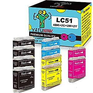 YATUNINK Compatible Ink Cartridge Replacement for Brother LC51 for Brother MFC-230C MFC-240C MFC-440CN (10 Pack)