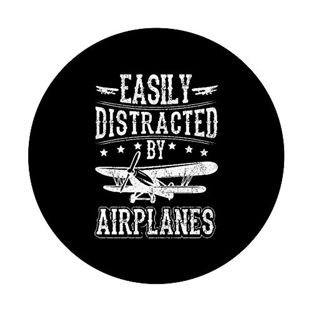 Easily Distracted By Airplanes Airplane Aviation Pilot Plane PopSockets PopGrip: Swappable Grip for Phones & Tablets