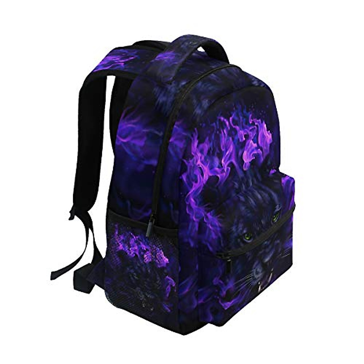 Panther Head In Flames Backpack School Bag Travel Daypack Rucksack for Boys