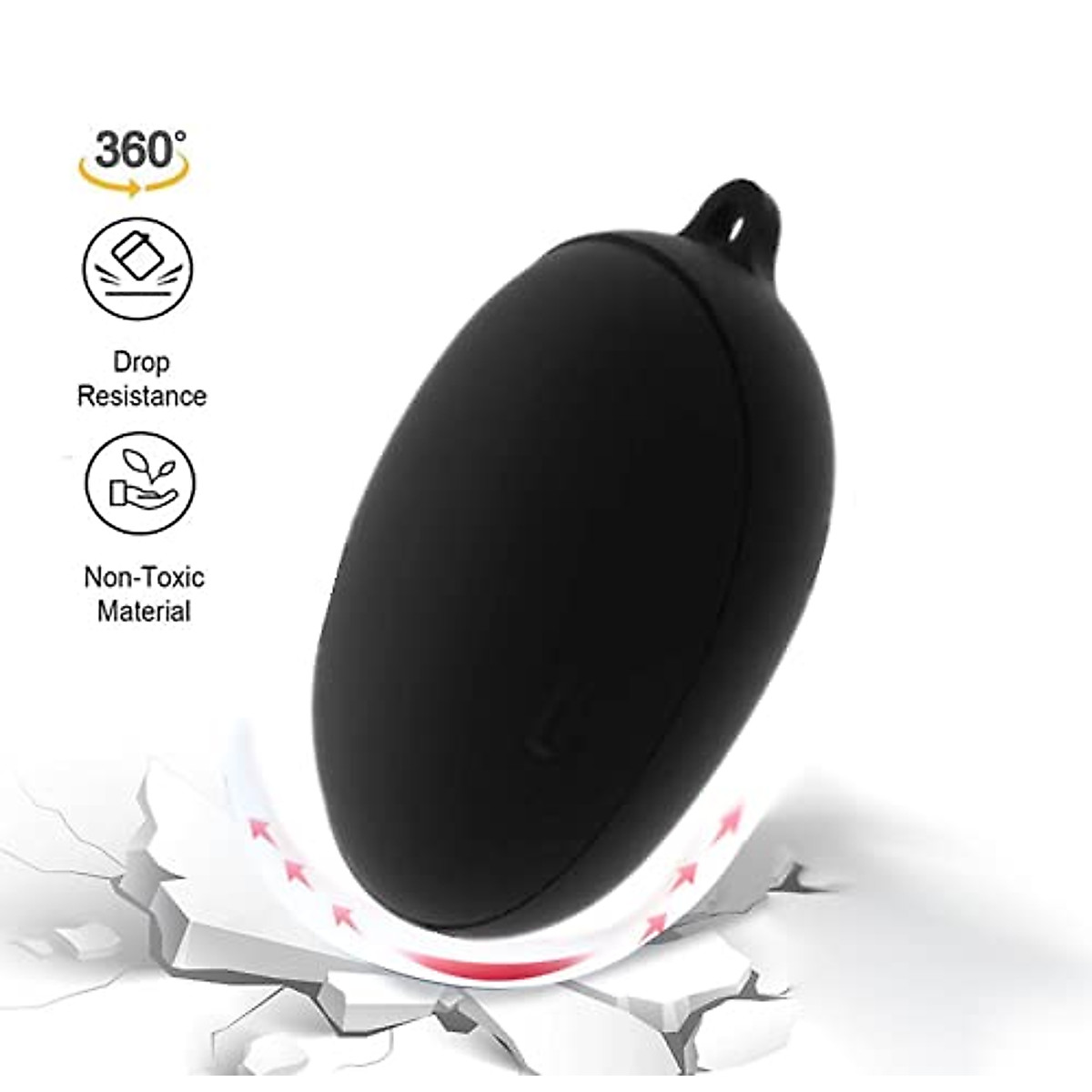 Ankersaila Soft Silicone Case Compatible with Anker Liberty 2 Pro, Scratch/Shock Resistant Protective Case Cover (Black)