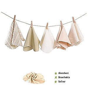 Smluckyg 6 Pack Baby Hooded Towel and Washcloths Set, Premium Ultra Soft Reusable Organic Cotton Baby Bath Towel for Infant and Toddler, Unisex Babies' Gifts (30x30 Inch, Multicolor-D)