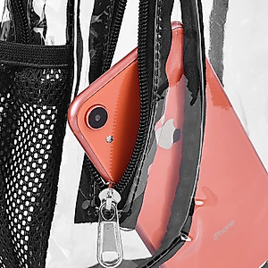 AROUVOG Clear Sling Bag, Stadium Approved Mini PVC Crossbody Shoulder Backpack, Transparent Casual Chest Daypack for Women & Men, Perfect for Hiking, Stadium or Concerts, Black, One Size