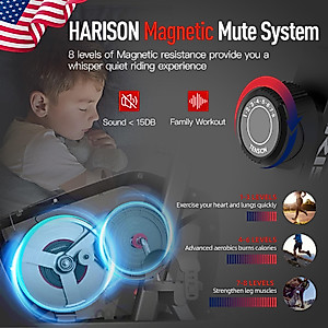 HARISON Indoor Exercise Bike Stationary with Magnetic Resistance Upright Bike for Home Office Cardio Workout