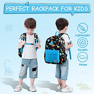 VASCHY Dinosaur Backpack for Boys, Kids Water Resistant Lightweight Backpack for Toddlers Daycare Preschool Blue