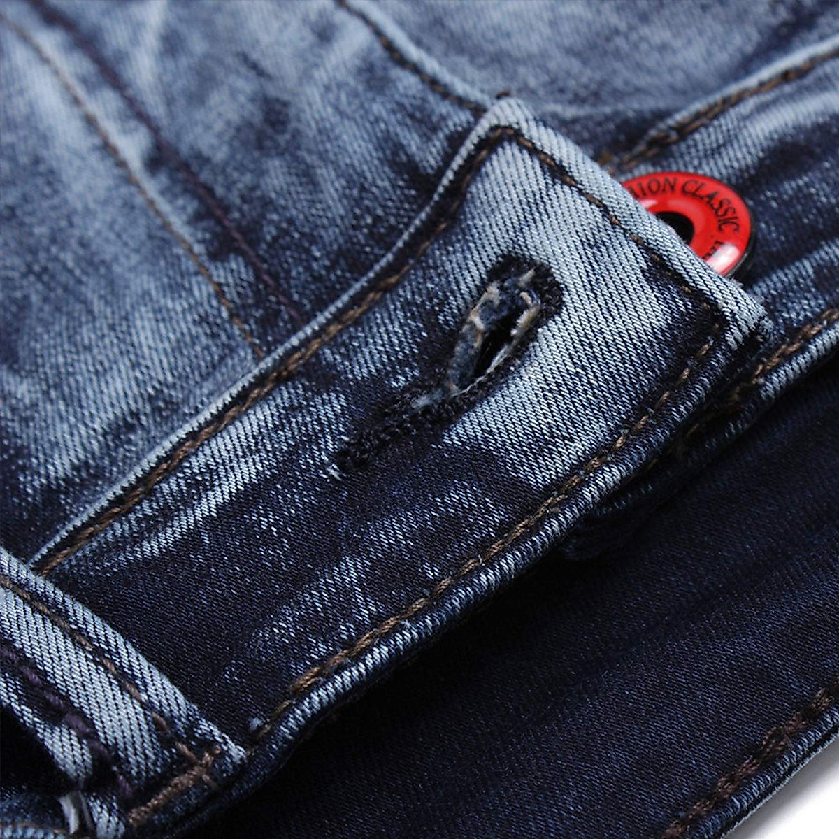 AITITIA Men's Ripped Regular Fit Jeans (30, Blue Gray)