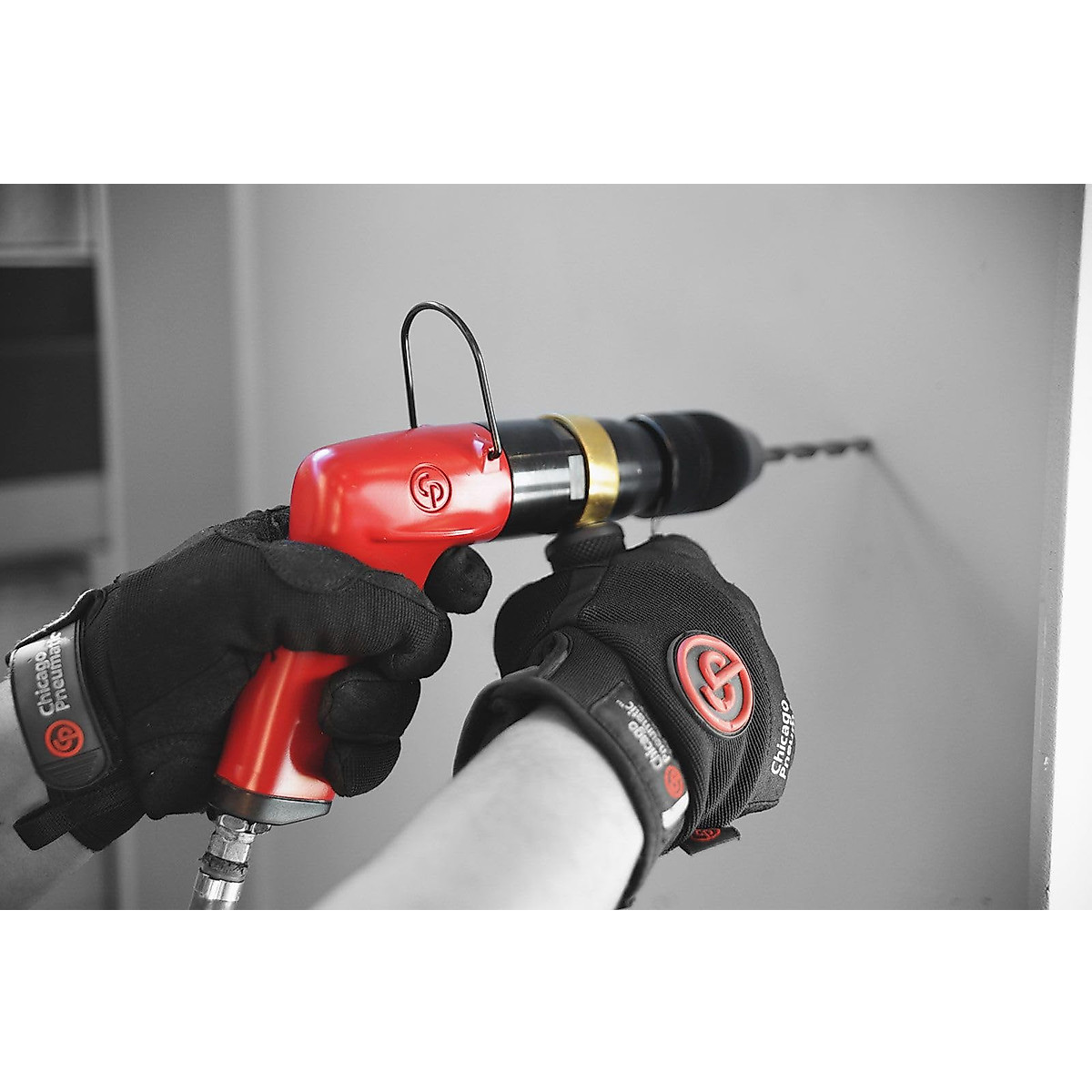 Chicago Pneumatic CP1117P05 - Air Power Drill, Hand Drill, Power Tools & Home Improvement, 1/2 Inch (13 mm), Keyed Chuck, Pistol Handle, 1.01 HP / 750 W, Stall Torque 22.1 ft. lbf / 30 Nm - 500 RPM