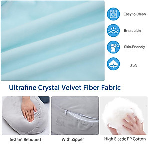 AWESLINGPregnancy Wedge Pillows for Side Sleeping Maternity Pillow for Pregnant Women Body Pillow for Pregnancy to Support Back, HIPS, Belly, Legs Adjustable Pillow f Comfort Pre/Post Birth Grey