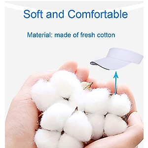 VOVCIG Adjustable Empty Top Sun Hat White Visors for Women Beach Sports Sun Hat Men Women Sun Sports Visor Hat (White)