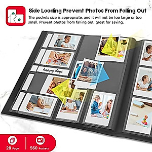 560 Pockets Photo Album for Fujifilm Instax Mini Camera, Polaroid Zink 2x3 Photo Camera, for Fujifilm Instax Mini 11 12 9 40 Evo Liplay 8 7+ Instant Camera, Polaroid Snap PIC-300 Z2300 Camera (Black)
