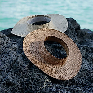 Straw Hat Beach Summer Visor Sun Hat (Brown)