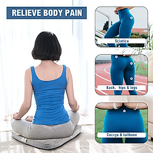 remedic Gel Seat Cushion - Double Thick Incontinence Non-Slip Pad Chair Cushion Breathable Honeycomb Pressure Wheel Design Moisture Proof Machine Washable Fabric Cover Grey