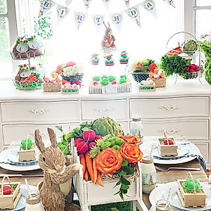 Peter Welcome Baby Banner Pennant - Rabbit Baby Shower Decoration - Peter Baby Shower Supplies - Blue