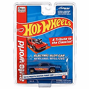 Auto World Hot Wheels Patriotic 4Gear - 1970's Plymouth Duster HO Scale Slot Car