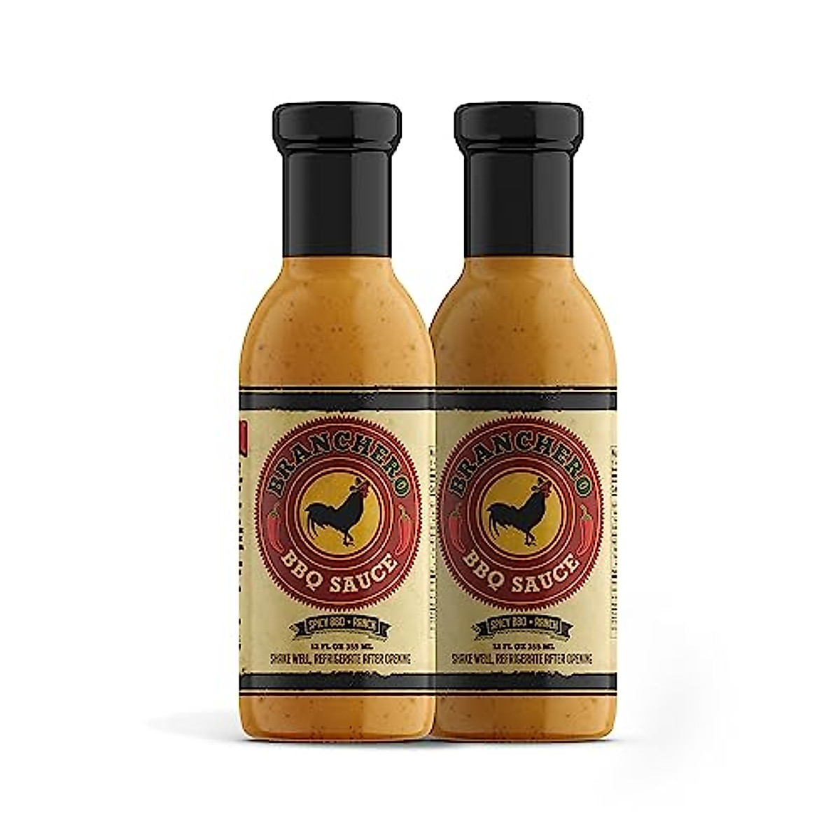 Branch Sauce Co. - Branchero Spicy BBQ Sauce, Sweet & Smoky Barbecue Sauce Blended with Creamy Ranch Dressing, BBQ Sauce for Marinating, Glazing, Basting and Dipping, 12 fl. oz, 2-Pack