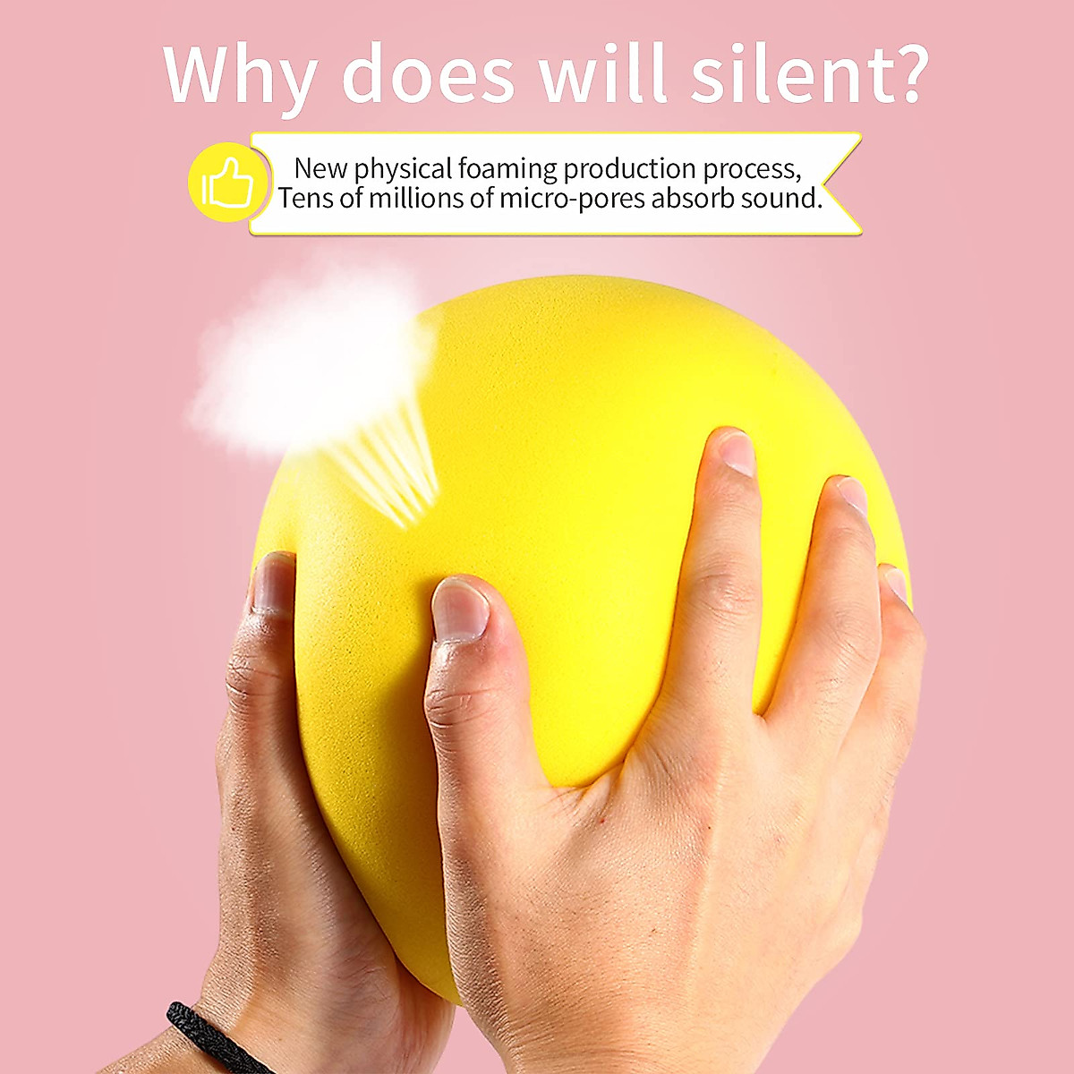 Buhoet 7-Inch Uncoated High Density Foam Ball - for Over 3 Years Old Kids Foam Sports Balls - Soft and Bouncy, Lightweight and Easy to Grasp Foam Silent Balls are Safe for Younger Children (Yellow)