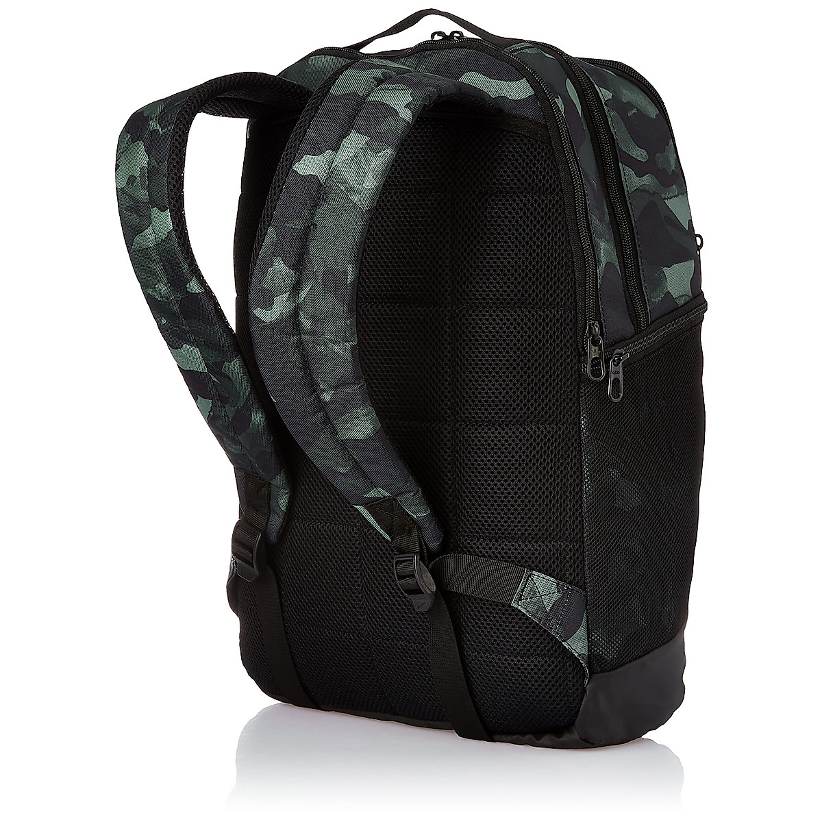 Nike Brasilia 9.0 All Over Print Medium Backpack, BA6334-077 (Light Solar Flare Heather/Black/Metallic Cool Grey)