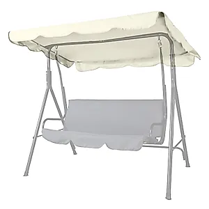 Yescom 72"x52" Outdoor Swing Canopy Replacement UV30+ 180gsm Top Cover for Park Seat Patio Yard Ivory