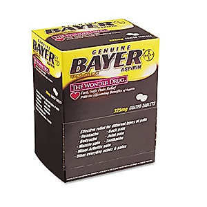 Bayer BXBG50 Aspirin Tablets, Two-Pack, 50 Packs/Box