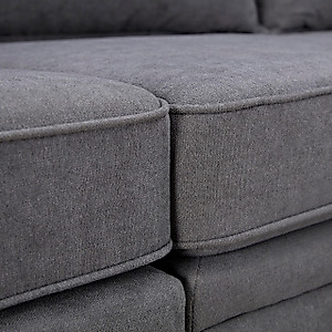 Merax U-Shape Large Modular Sectional, Convertible Sofa Bed with Reversible Chaise for Living Room, Dark Gray