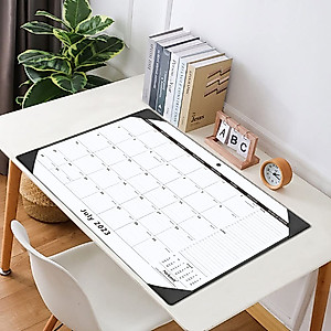 Nekmit Large Desk Calendar 2023 with Black Desk Pad, Desk Blotter Calendar 22"x17", Runs From Now - Jun 2024 with TO-DO and NOTES List