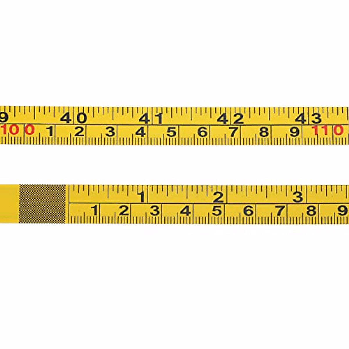 2Pcs Steel Self-Adhesive Measuring Tape, Imperial and Metric Scale Workbench Ruler, Left to Right Sticky Measure Tape with Adhesive Backing for Woodworking, Saw, Drafting Table, 44Inch, Yellow