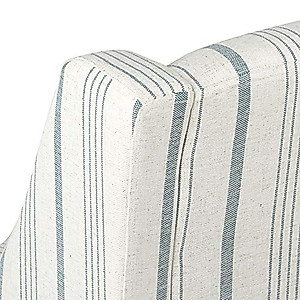 HomePop Modern Swoop Arm Accent Chair, Blue Stripes