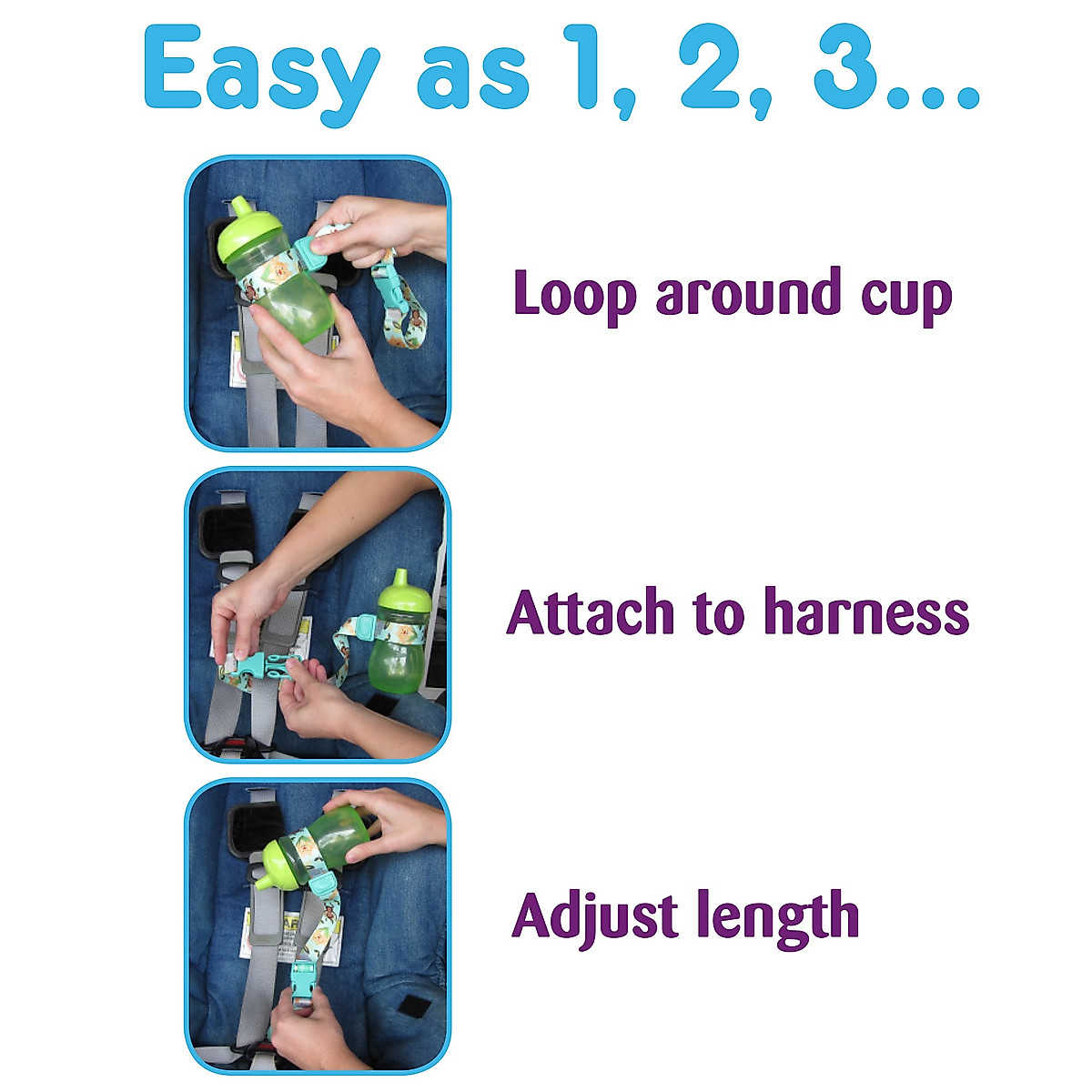 PBnJ Baby SippyPal Sippy Cup Holder Strap Leash Tether (ABC 2-Pack)