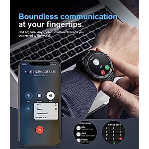 Smart Watch for Men Answer/Make Call,1.39''HD Touchscreen,400 mAh Battery,100 Sports Modes, 5ATM Waterproof Smartwatch with Heart Rate/SpO2/Blood Pressure Fitness Watch for Android/iOS Black