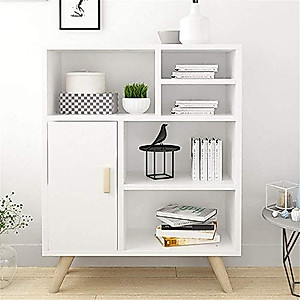 GELTDN Library with Doors, Home Bookcase, Three-Story six-Story Storage Storage Bookcase, Wear and Durable, Raise The Table Legs