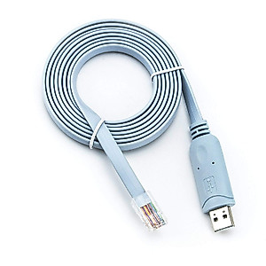 RW RoutersWholesale DB9 to RJ45 Console Cable 72-3383-01 Compatible/Replacement for Cisco CAB-CONSOLE-RJ45= (FTDI USB Type A to RJ45)