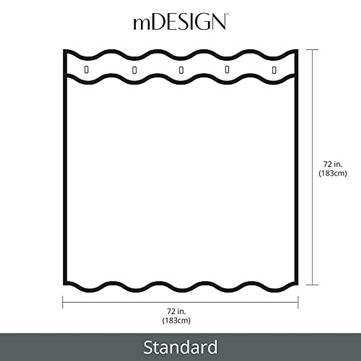 mDesign Cotton Waffle Knit Shower Curtain - Hotel Style Shower Curtain - Luxury, Spa Quality Waffle Weave Fabric Cotton Shower Curtains for Bathroom - Bath and Shower Curtains - 72" x 72", Cream/Beige