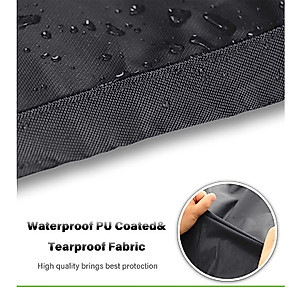 Round Patio Furniture Covers, 100% Waterproof Outdoor Table Chair Set Covers, 600D Heavy Duty Patio Furniture Covers, Anti-Fading, UV Resistant, 72" Dia x 28" H, Black