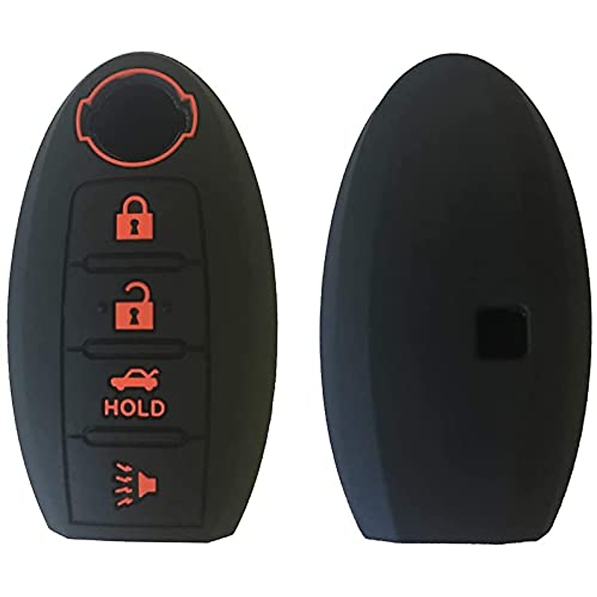 2 Pack Sillicone Key Fob Cover Remote Case Protector Bag Shell for Nissan Teana Murano Maxima Pathfinder Rogue Versa 350Z 370Z Sentra Altima CWTWB1U840 285E3-3SG0D (Black+Black)