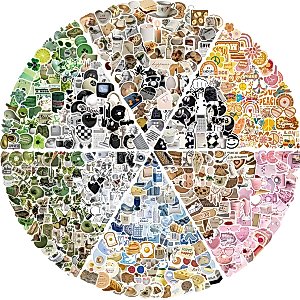 640PCS Aesthetic Stickers,VSCO Stickers Aesthetic for Water Bottles,Vinyl Waterproof Laptop Stickers,Skateboard Computer Phone Decals for Girls Teens