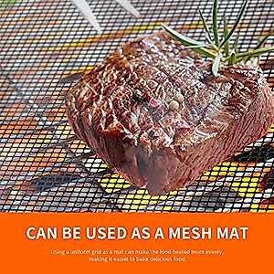 Tekfab 2 Pcs Barbecue Grill Mesh Bag, Non-Stick, Heat-Resistant, Reusable and Easy-to-Clean BBQ Net Bag for Outdoor Picnic Cooking and Barbecue - 8.7 x 10.6 Inches