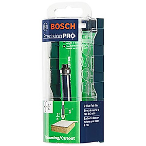BOSCH 85268MC 3/8 In. x 1 In. Carbide-Tipped Double-Flute Flush Trim Router Bit