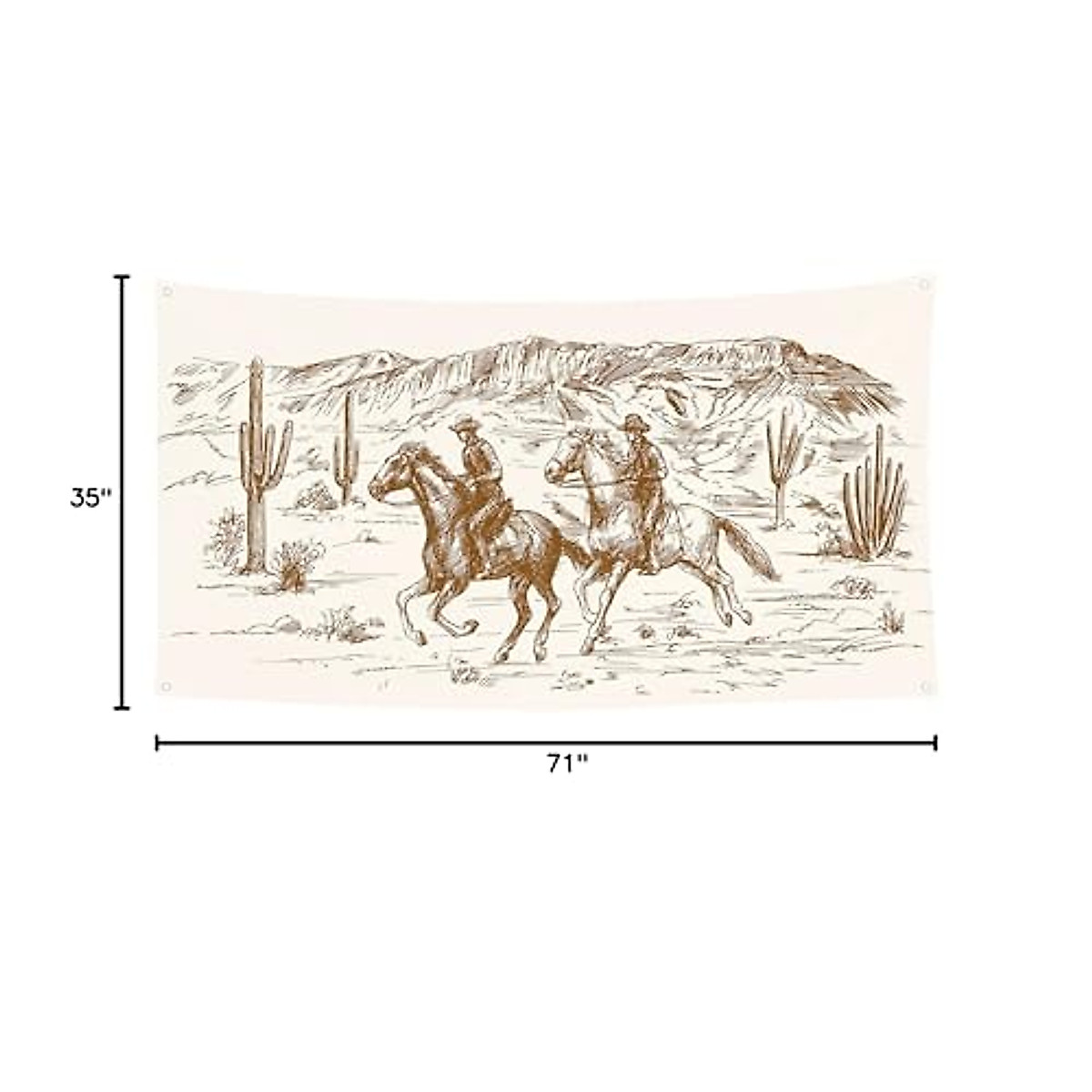 Western Happy Halloween Banner for Outdoor - Country Hand Wild Desert,Happy Halloween Yard Sign for Halloween Yard Decorations | Halloween Banners for Outside,Cream