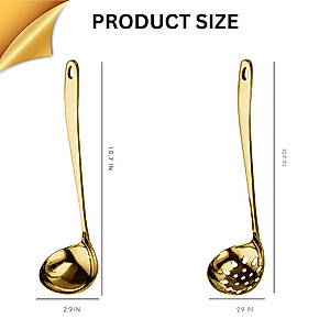 Generic Double Ceramic Spoon Holder with 2 Premium Spoons | Ladle Rests | For Kitchen Counter, Stovetop, or Chafing Dishes (Gold Double Holder w/ 2 Gold Spoons), Large